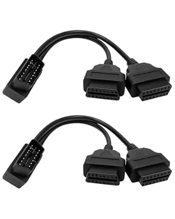 Amazon.com: TIKSCIENCE 16 Pin Right Angle OBD2 Splitter Y Cable Universal 1 Male Splitter to 2 ...