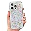Amazon.com: ASONCE Cute Real Flowers for iPhone 15 Case [Compatible with MagSafe] Glitter Bling ...