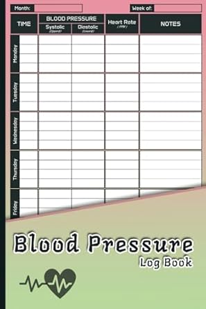 Blood Pressure Log book: Daily Blood Pressure Tracker Logbook for Easy ...