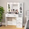 Amazon.com: Likein Makeup Vanity Desk with Lights, Vanity Table with ...