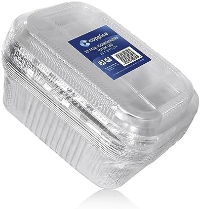 Coppice Strong Aluminium Foil Tray with Plastic Lid for Baking, BBQ ...