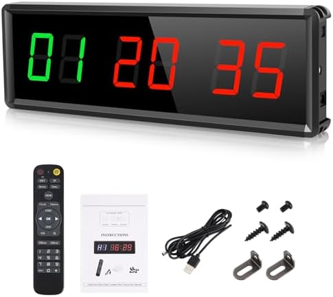 Gym Timer with Stopwatch Count Down/Up, Gym Clock Timer Digital Wall ...