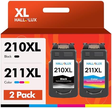 HALLOLUX PG-210XL CL-211XL Combo Pack for Canon 210 and 211 XL Ink ...