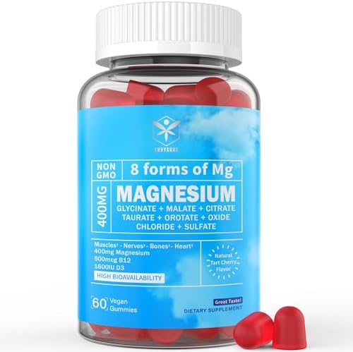 Amazon.com: Magnesium Gummies 400mg | as 8 Forms of Magnesium Glycinate ...