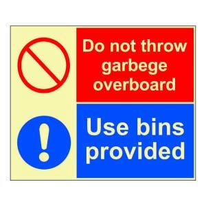 SRG - Do not throw garbage overboard waterproof sign board (foam board ...