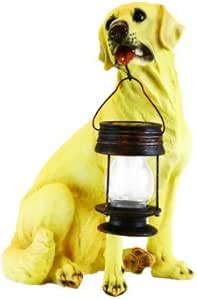 Amazon.com : Yellow Lab Dog With Lantern Outdoor Garden Solar Light ...