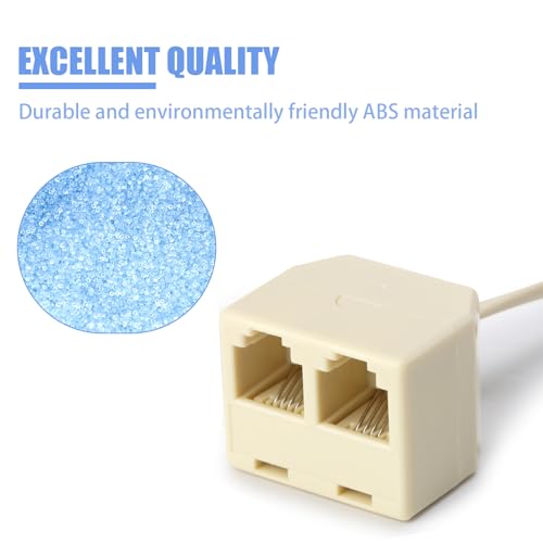 ihohi Telephone Adapter Splitter Male to 2 Female, Telephone RJ11 Male ...