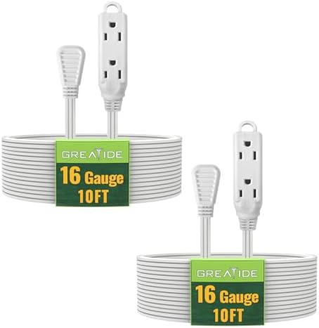 Amazon.com: Flat Plug Short Extension Cord 1Ft White Low Profile ...