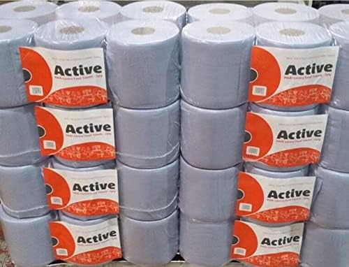 48 Rolls(8 Packs) ACT Blue Centre feed Rolls Embossed 2ply Wiper Paper ...