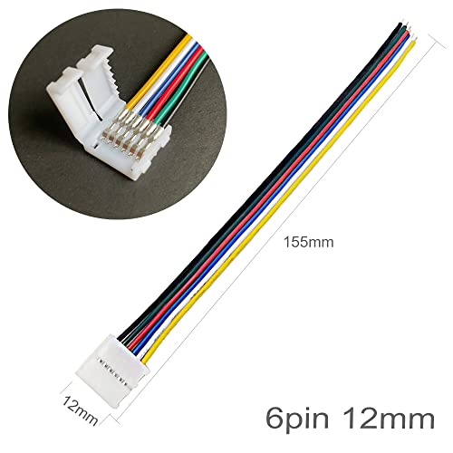 YAJIERUI 6 Pin LED Strip Connector Kit Include 16.4ft Strip Extension ...