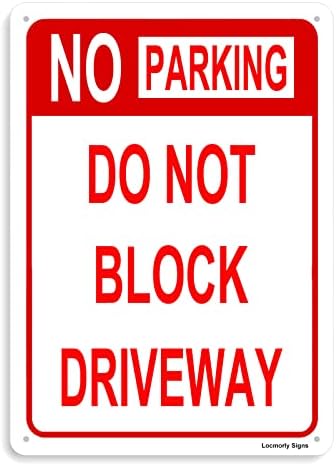 Amazon.com : Locmorly Aluminum Sign, No Parking Sign Do Not Block ...