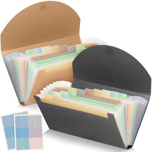 Amazon.com : Harloon 2 Pack 13 Pockets Expanding File Folder and Cover ...