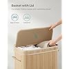 SONGMICS Laundry Hamper with Lid, 100 L Bamboo Laundry Basket ...