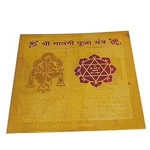 Buy SHREERUDRA Shri Matangi Pooja Yantra (3x3 Inch, Brass) Energised ...
