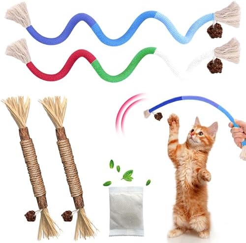 Amazon.com: Lanyihome Cat Bite Rope Toys with Silvervine Fruit Ball ...