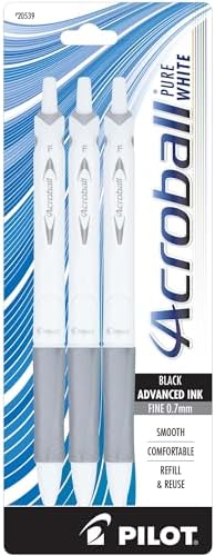 Amazon.com : Pilot Acroball Pure White Ball Point Pens, Fine Point, 0 ...