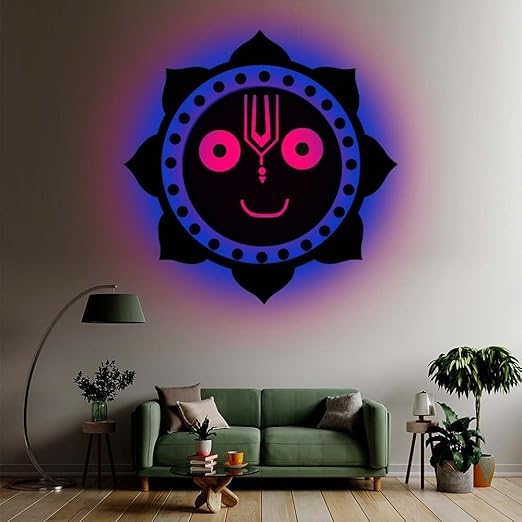 MARWAL ENTERPRISES Lord Jagannath Led Multicolour Backlight 3D Wooden ...