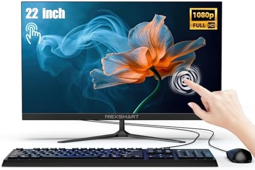 All-in-One Desktop Computer, 22" FHD All-in-One PC Touchscreen 8GB RAM ...