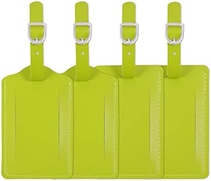 Vigorport Luggage Tags, 4 Pack Leather Luggage Tags, Privacy Protection Travel Bag Suitcase ...