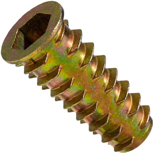 YoiYee M8 x 25mm Wood Insert Hex Socket Nuts – Threaded Flanged Hex ...