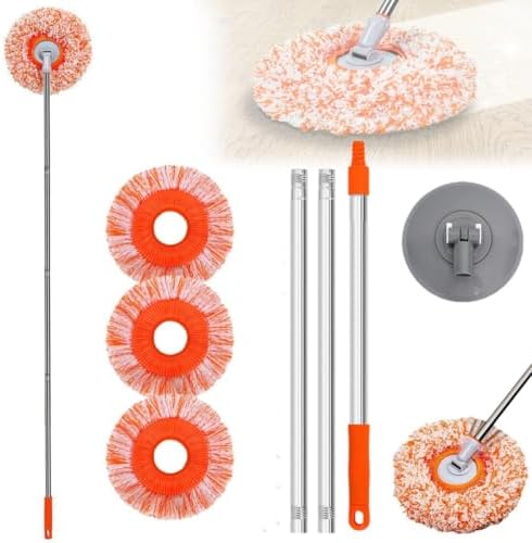 Amazon.com: 360°Rotatable Adjustable Cleaning Mop with 3 Reusable Heads ...