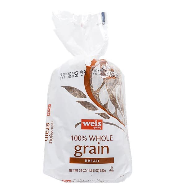 Amazon.com: Weis Quality, 100% Whole Grain Bread, 24 Ounce : Grocery ...