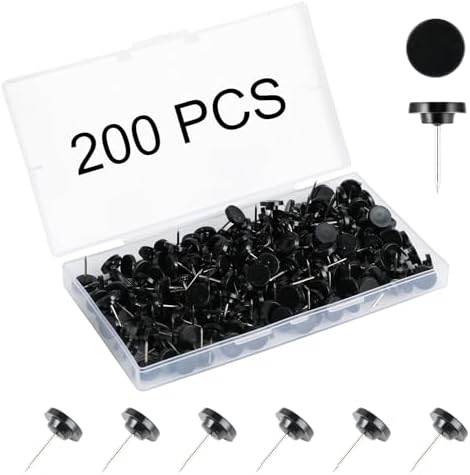 Amazon.com : 200pcs Black Push Pins Thumb Tacks - Flat Decorative ...