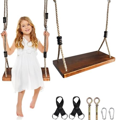 Amazon.com: Wooden Swing,Sofrose Dog Bone Shape Swing Seat 24"x 9.0"x 1 ...