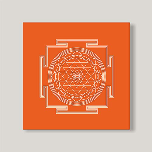 Buy Prosperous Divine Shree Yantra on Bright Orange Orange 18 Inches by ...