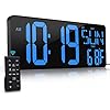 Amazon.com: Large Digital Wall Clock with Remote Control 17.2" LED ...
