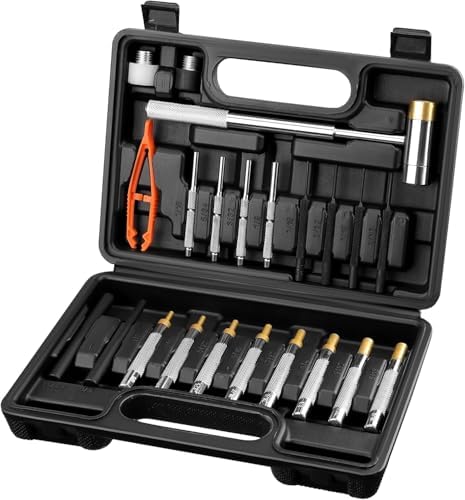 Pin Punch Hammer Set: 25-Piece Punch Set and Hammer with Bench Block ...