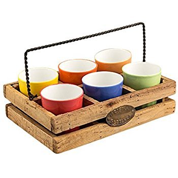 Buy Colourful Chai Glasses with Wooden Glass Holder/Tapri Chai Glass ...