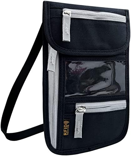 Amazon.com | Travel Neck Wallet, RFID Blocking Passport Holder with ...
