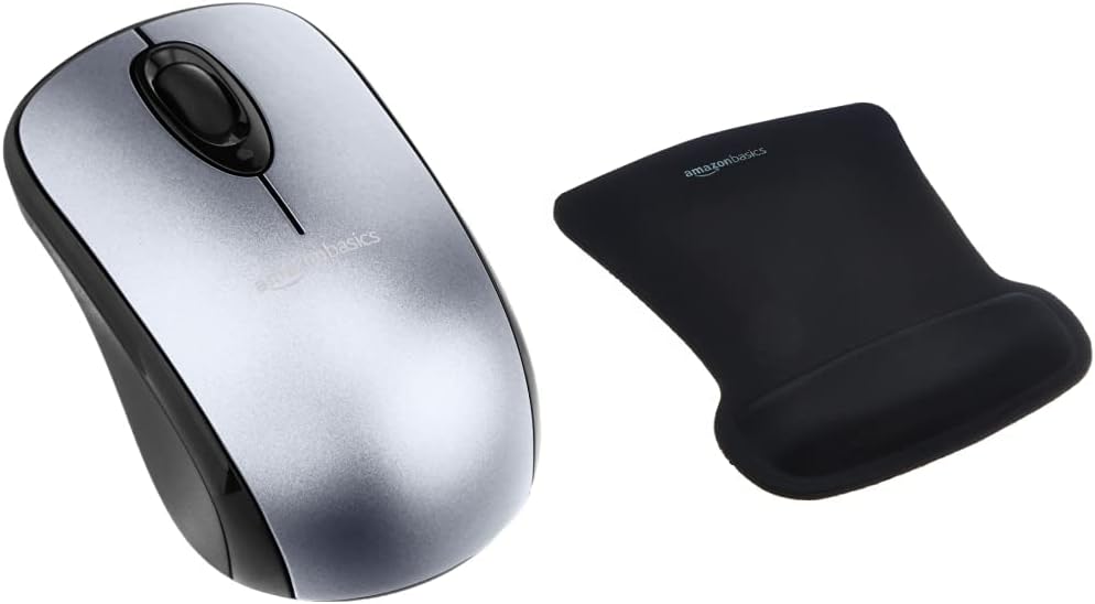 Amazon.com: Amazon Basics Wireless Mouse with Nano Receiver and Gel ...