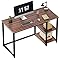 Amazon.com: SINPAID Computer Desk 47 inches with 2-Tier Shelves Sturdy ...