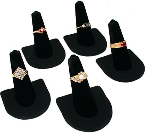 Amazon.com: Finger Ring Display Black Velvet Ring Storage Holder Black ...