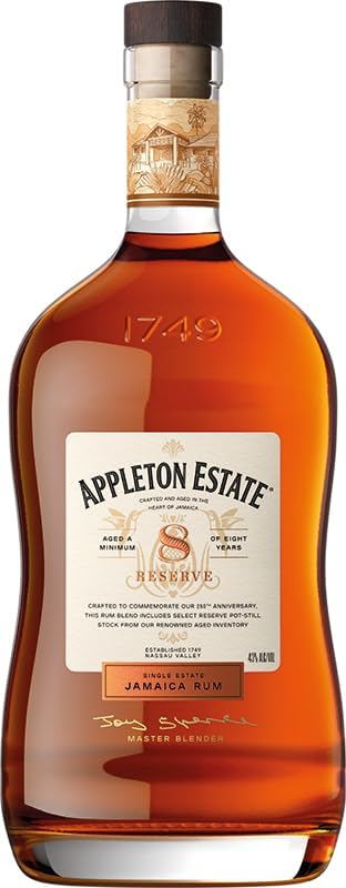 Appleton Estate 8 Year Old Reserve Finest Jamaica Rum 1L | 43% ABV ...