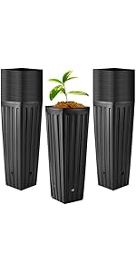 Amazon.com: Nuenen 400 Pcs Tall Tree Pot Plastic Deep Plant Nursery ...