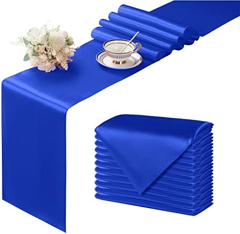 Amazon.com: 10-Pack Royal Blue Satin Table Runner 12 x 108 Inch Long ...