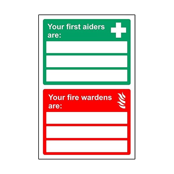 Multi sign Your first aiders are and your fire wardens are Safety sign ...