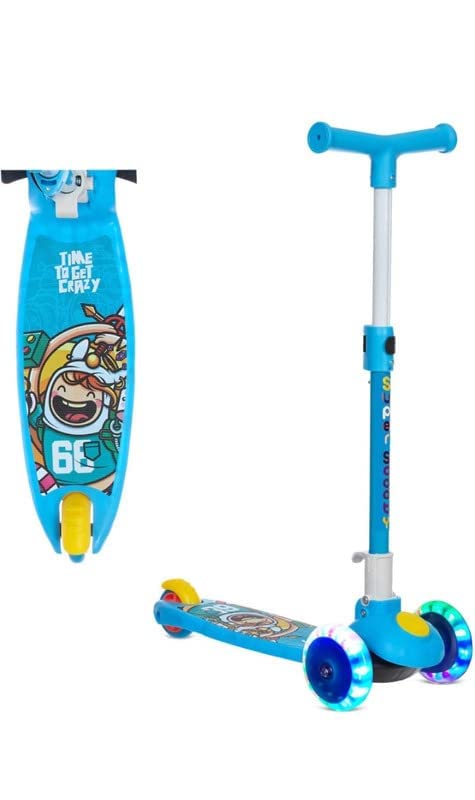 Teju Toys Super Scooty Blue for Kids 3 Wheel Smart Skate Scooter with ...