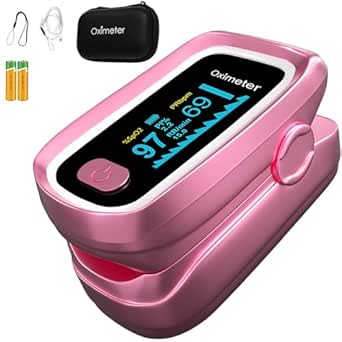 Amazon.com: Oximeter, SpO2 Pulse Oximeter, 4 Data Pulse Oximeter with ...