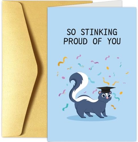 Amazon.com : Chenive Funny Skunk Graduation Card, So Stinking Proud of ...