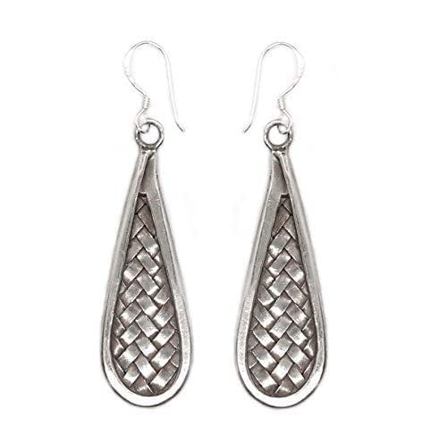 Amazon.com: Sterling Silver Handmade Braided Drops Shape Dangle ...