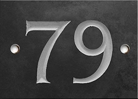 Engraved Slate House Number Sign - 1 to 99 (Select Your Number here ...
