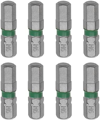 HARFINGTON 8pcs H6 Hex Screwdriver Bit 6mm 1/4" Hex Shank 1" Length S2 ...