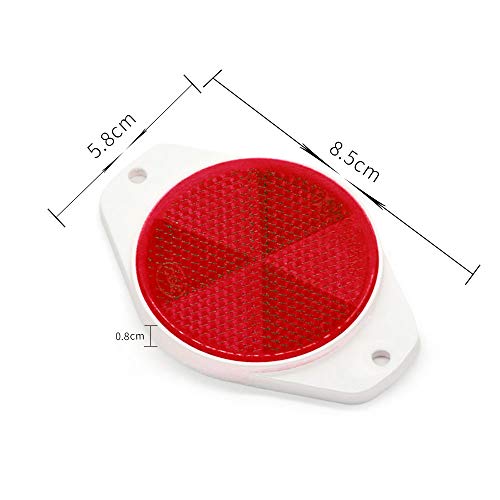 ETUKER 8 Pack Round Rear Reflectors,Red Round Reflectors Screw on ...