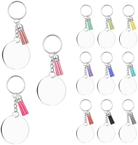 Amazon.com: YETOOME 120 Pcs Acrylic Blanks Key Ring Set, 2 Inch Round ...