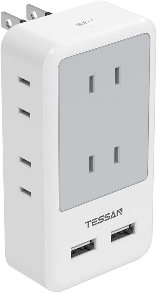 Amazon.co.jp: Outlet Tap, Power Tap, USB Included, 6 AC Outlets, 2 USB ...