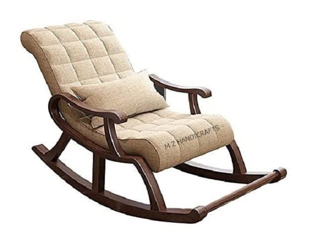 M Z HANDICRAFTS Rocking Chair/Wooden Rocking Chair/Ergonomic Rocking ...